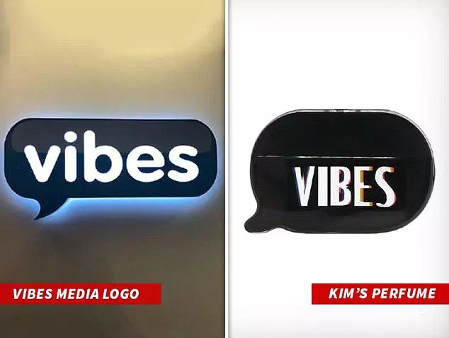 Логотип компанії Vibes Media і парфум Кім Кардашьян