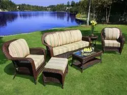 Garden furniture made of artificial rattan