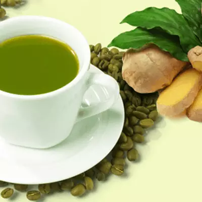 Green coffee and ginger