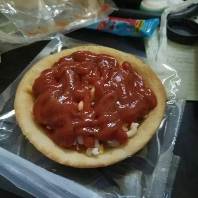 Poured ketchup