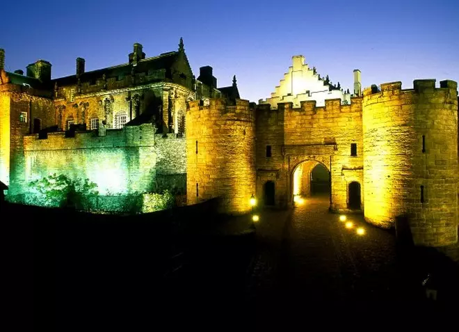 Castle illuminated at night