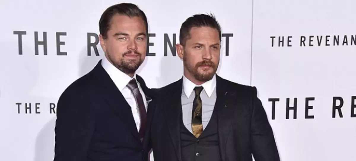 Leonardo Di Caprio an Tom Hardy op der Welt Premiere vun der "Eos" Metal zu Los Angeles