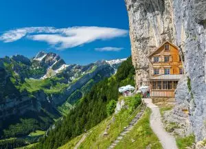 Viešbutis Šveicarijos Alpėse Berggasthaus Aescher