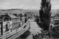 Milyatska River og Latin Bridge væk. 1914.