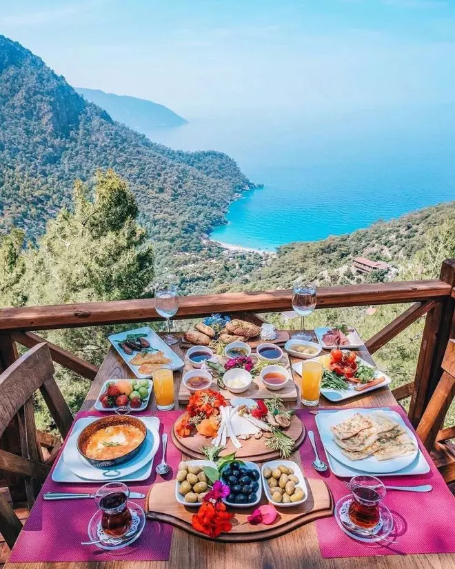 Fethiye, 터키에서 아침 식사