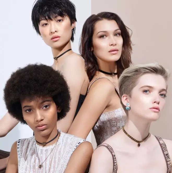 Gipakita ni Bella Hadid ang mga uso sa makeup sa ting-init sa advertising sa Dior