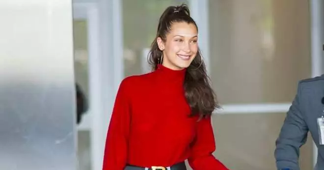 Model Bella Hadid bekendgestel verskeie modieuse beelde met broek