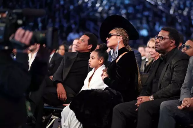 Beyonce com a família para o prêmio de Grammy -2018