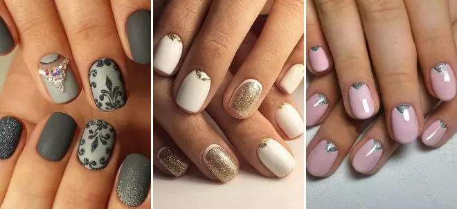 manicura fermosa con pozos - a curto e unhas longas, brillante, suave, vermello, con manicura strass, brillos, tirada, francés lúa, triangular 2017 18773_10