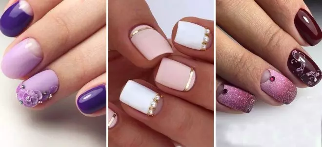 manicura fermosa con pozos - a curto e unhas longas, brillante, suave, vermello, con manicura strass, brillos, tirada, francés lúa, triangular 2017 18773_11