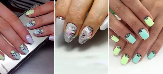 manicura fermosa con pozos - a curto e unhas longas, brillante, suave, vermello, con manicura strass, brillos, tirada, francés lúa, triangular 2017 18773_23