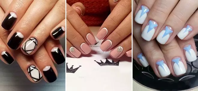 manicura fermosa con pozos - a curto e unhas longas, brillante, suave, vermello, con manicura strass, brillos, tirada, francés lúa, triangular 2017 18773_5