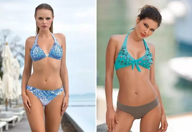 सुशील महिला अलग swimsuits - एक अभिभूत कमर, छोटकरीमा र स्कर्ट, एउटा सानो स्तन र एक ठूलो बस्ट सँग एक fringe र ग्रिड संग 19014_10