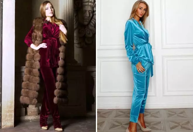 Phong cách Pyjama trong quần áo - quần nữ, váy, sarafan, áo sơ mi, áo, áo phông, áo phông, lụa và nhung với quần short 19750_6