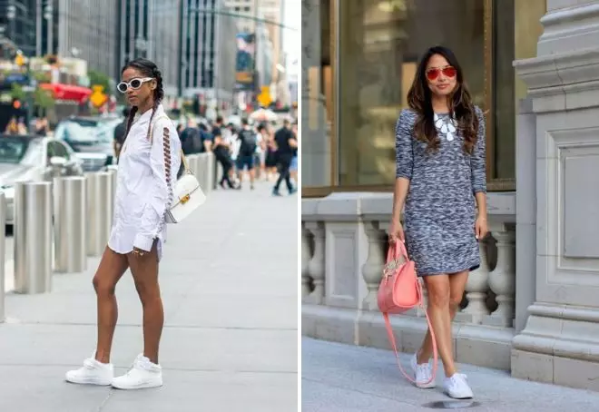 Moda Cebolla - vestido con zapatillas de deporte - Long y Mini, apretado y Deportes, de punto y dril de algodón vestido con blanco zapatillas de deporte 19952_6