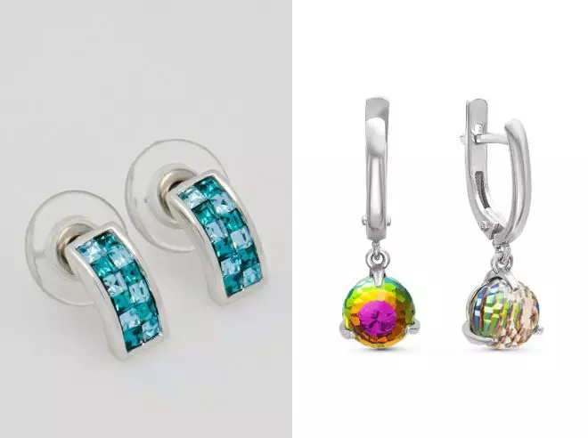 فیشني Swarovski ګوشوارې - ګولډن، سپینو زرو، Puses، مجنووووووووووووووووووووووووو، (carnation)، ته وسپاره، Rhinestone 20657_9