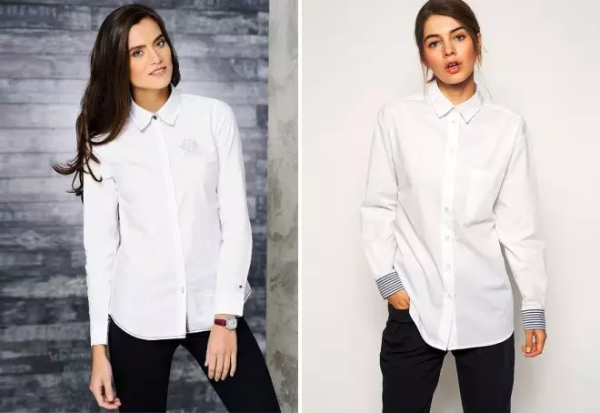 Стильна жіноча біла сорочка - класична, довга, офісна, пляжна, оверсайз, з довгим, коротким рукавом і без, вишивкою 21171_2