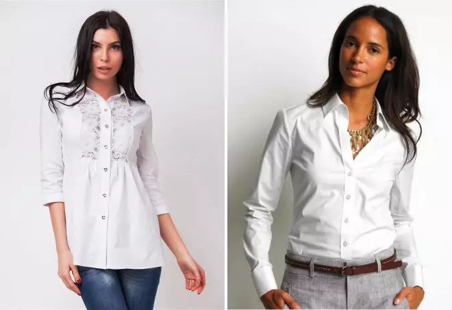 Camisa blanca de las mujeres con estilo - clásico, largo, oficina, playa, sobrarve, con manga larga, corta y sin bordado 21171_6