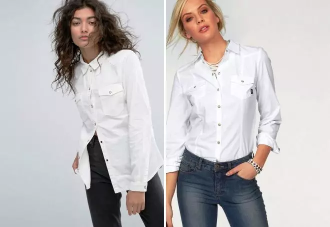 Stilfuld Women's White Shirt - Classic, Long, Office, Beach, Oversis, Med Long, Short Sleeve and No Broderi 21171_8