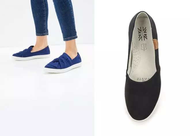 Slipons - Qu'est-ce que c'est, quels sont: cuir, denim, dentelle, tricoté, avec fourrure, strass, sur lacets, fourgonnettes, ecco, keddo, adidas, gucci, michael cors 21172_14