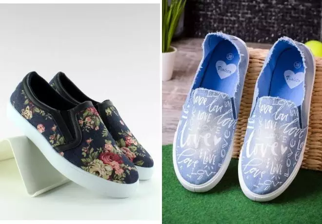 Slipons - Qu'est-ce que c'est, quels sont: cuir, denim, dentelle, tricoté, avec fourrure, strass, sur lacets, fourgonnettes, ecco, keddo, adidas, gucci, michael cors 21172_4