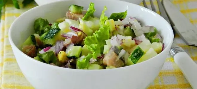 Vissalade - recept van gemengd, kabeljauw, gorbushi, Sairi, zalm, makreel, baars en kets 25857_11