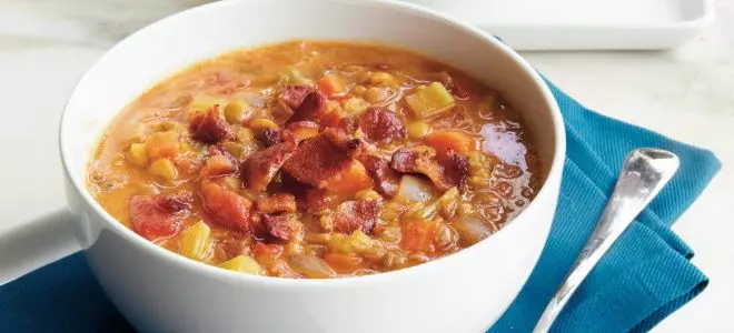 Akaputa soup - macipes ane soseji, mbabvu, huku uye bacon 27594_4