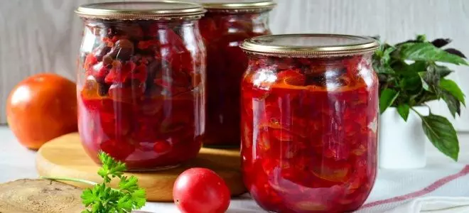 Qış üçün Borscht üçün doldurma - çuğunduru ilə reseptlər, kələm, istiot və lobya ilə 29197_12