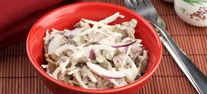 Saladi ya radish na nyama