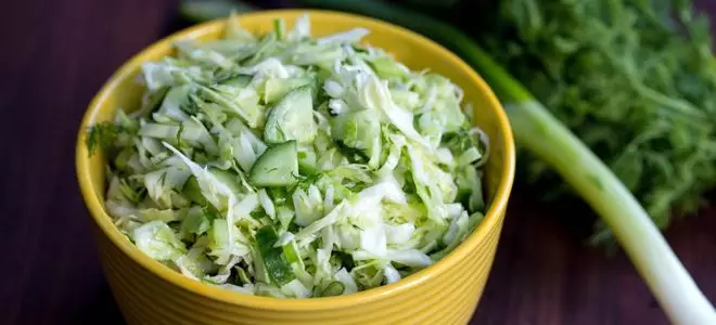 Salad with cabbage and cucumber with the addition of peas, carrots, eggs, sausages, peppers and other ingredients 29850_15