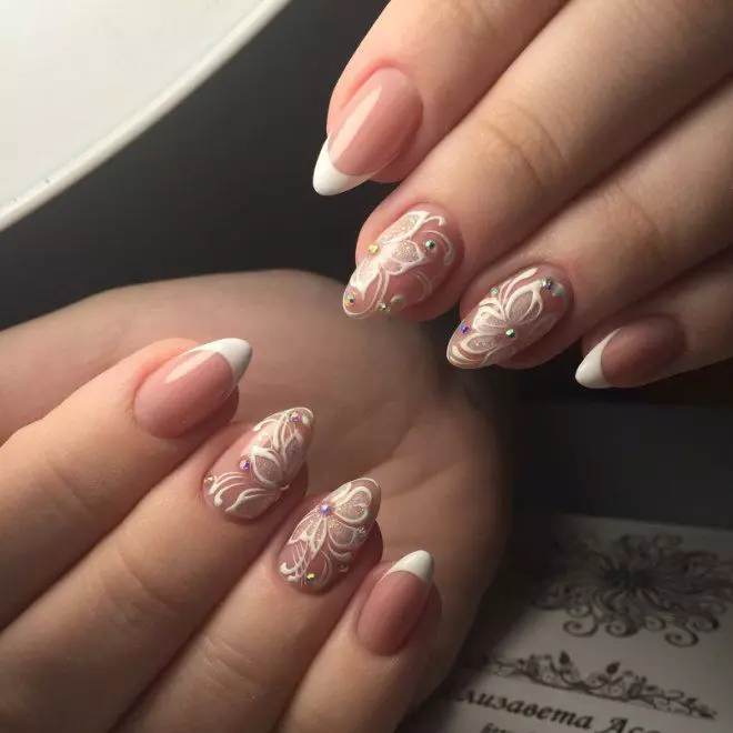 Sharp Nails - Disenyo ng matalim na mga kuko, manikyur Pranses sa matalim na mga kuko, larawan 33230_15