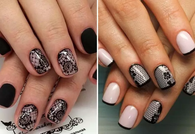 ຄົນອັບເດດ: Manicure ກັບ Lace - Stylish, ສີແດງ, ສີເບດ, Nyudova, ສີບົວ, ສີຟ້າ, ສົດໃສ, Wedding, ຝຣັ່ງ, Lunar, Watch, Matte 33231_10