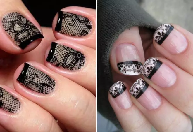 ຄົນອັບເດດ: Manicure ກັບ Lace - Stylish, ສີແດງ, ສີເບດ, Nyudova, ສີບົວ, ສີຟ້າ, ສົດໃສ, Wedding, ຝຣັ່ງ, Lunar, Watch, Matte 33231_11