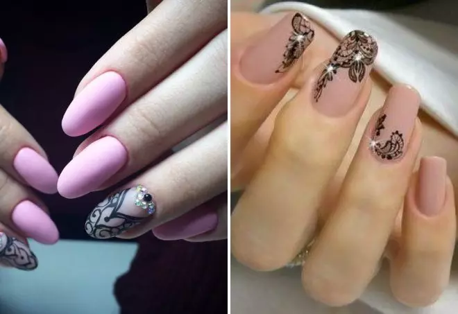 ຄົນອັບເດດ: Manicure ກັບ Lace - Stylish, ສີແດງ, ສີເບດ, Nyudova, ສີບົວ, ສີຟ້າ, ສົດໃສ, Wedding, ຝຣັ່ງ, Lunar, Watch, Matte 33231_15