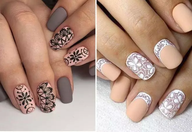 ຄົນອັບເດດ: Manicure ກັບ Lace - Stylish, ສີແດງ, ສີເບດ, Nyudova, ສີບົວ, ສີຟ້າ, ສົດໃສ, Wedding, ຝຣັ່ງ, Lunar, Watch, Matte 33231_19