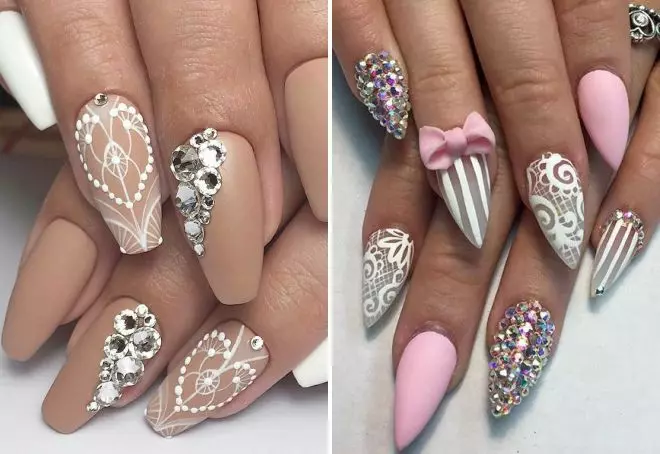 ຄົນອັບເດດ: Manicure ກັບ Lace - Stylish, ສີແດງ, ສີເບດ, Nyudova, ສີບົວ, ສີຟ້າ, ສົດໃສ, Wedding, ຝຣັ່ງ, Lunar, Watch, Matte 33231_20