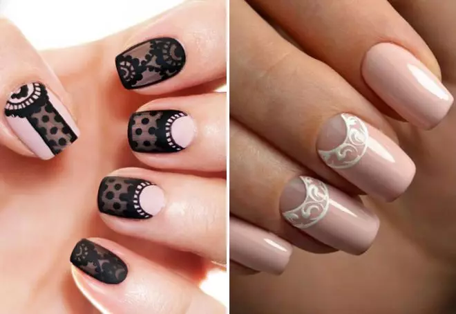 ຄົນອັບເດດ: Manicure ກັບ Lace - Stylish, ສີແດງ, ສີເບດ, Nyudova, ສີບົວ, ສີຟ້າ, ສົດໃສ, Wedding, ຝຣັ່ງ, Lunar, Watch, Matte 33231_21