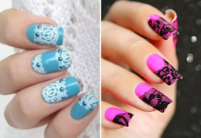 ຄົນອັບເດດ: Manicure ກັບ Lace - Stylish, ສີແດງ, ສີເບດ, Nyudova, ສີບົວ, ສີຟ້າ, ສົດໃສ, Wedding, ຝຣັ່ງ, Lunar, Watch, Matte 33231_23