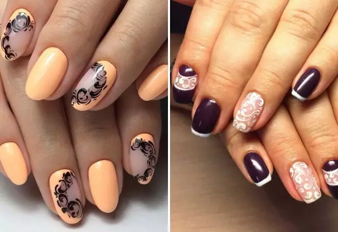 ຄົນອັບເດດ: Manicure ກັບ Lace - Stylish, ສີແດງ, ສີເບດ, Nyudova, ສີບົວ, ສີຟ້າ, ສົດໃສ, Wedding, ຝຣັ່ງ, Lunar, Watch, Matte 33231_24