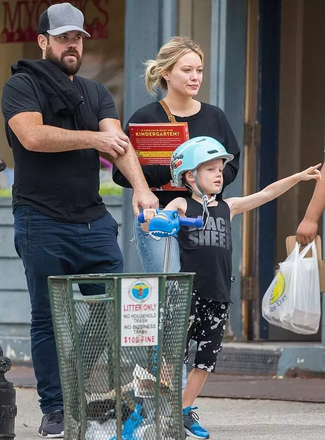 Hillary Duff and Mike Comri and Son last week