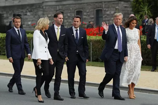 Emmanuel ak brik Macron, Donald ak Melania Trump ak patisipan somè