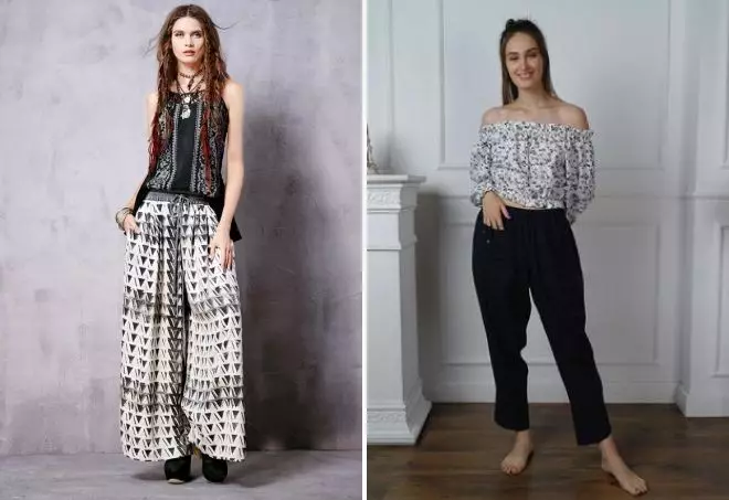 Fashionable qadın şalvar, Trends 2021 - Clash, Palazzo, Arıq, Capri və Hulayfah 3462_50