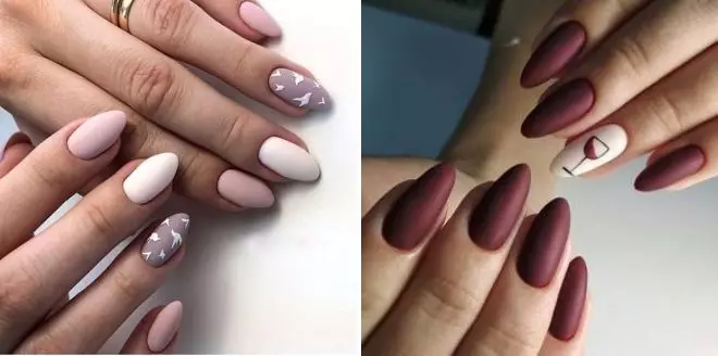 Manicure yemvura paalmond chimiro - mazano echikomberedza uye kwenguva refu zvipikiri, nemuenzaniso, chando uye chando uye dhizaini yeNude 3466_20