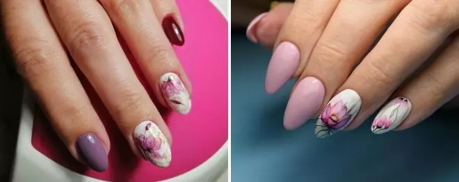 Manicure yemvura paalmond chimiro - mazano echikomberedza uye kwenguva refu zvipikiri, nemuenzaniso, chando uye chando uye dhizaini yeNude 3466_34