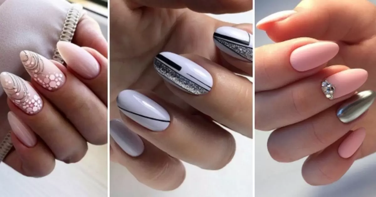 Fashionable manicure - expensive gorgeous nails square, acute and almond shape with pattern and design