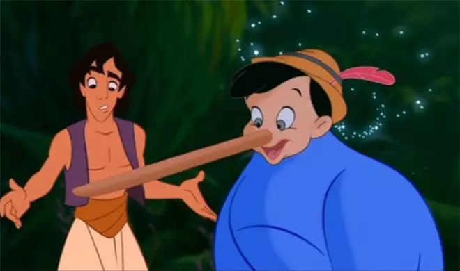 Pinocchion og Aladdin.