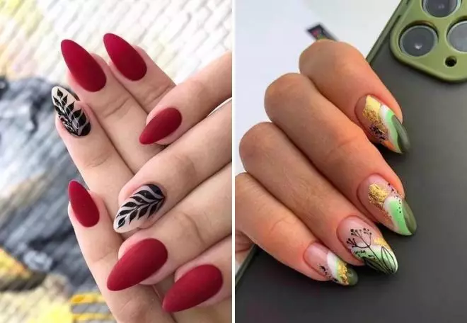 Autumn Manicure, Fashionable Trends 2020 - Monophonic, na may disenyo at pattern sheet, payong at rowan 3544_10