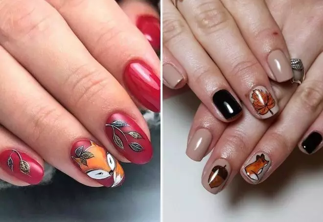 Autumn Manicure, Fashionable Trends 2020 - Monophonic, na may disenyo at pattern sheet, payong at rowan 3544_30