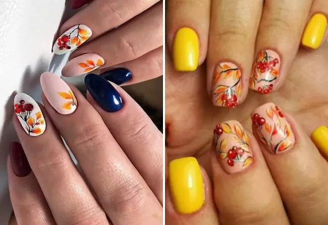 Autumn Manicure, Fashionable Trends 2020 - Monophonic, na may disenyo at pattern sheet, payong at rowan 3544_35