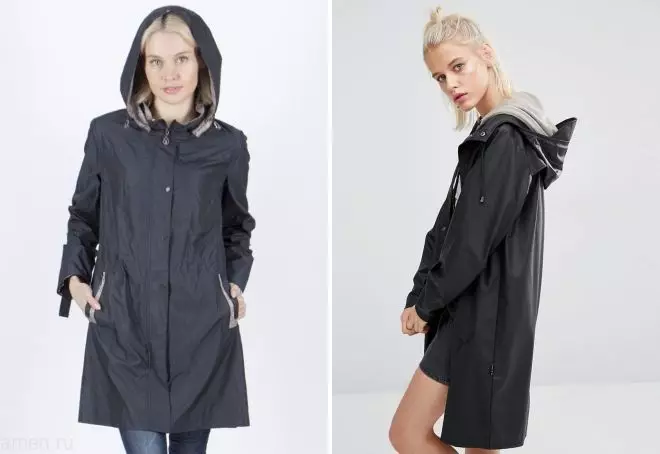 ქალთა Raincoats 2020 - ტყავი, suede, გამჭვირვალე და varnishing, denim და stegan 3546_21